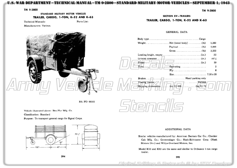 TM 9-2800 Section XV - Trailers