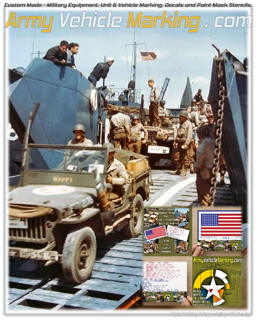 WWII D-Day Invasion “Wade Stickers” For Vehicle Windshield / Windscreen